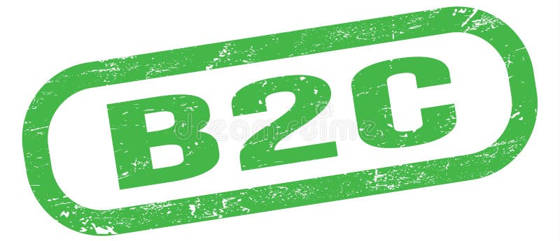 B2C, Text on Green Rectangle Stamp Sign Stock Illustration ...