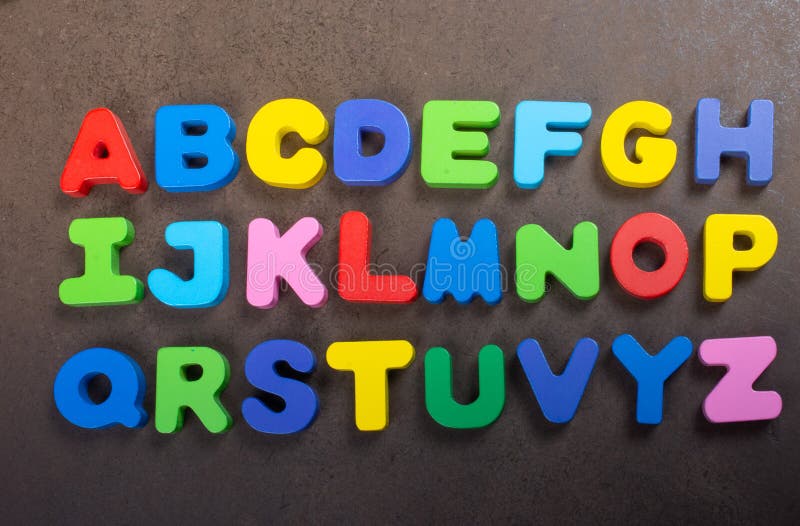 A, B and C Wooden Alphabet Letters for Learning Concept Stock Photo ...