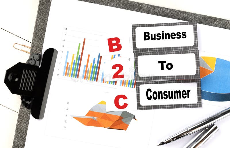 B2C Word on Sticky on Chart Background Stock Image - Image of purchase ...
