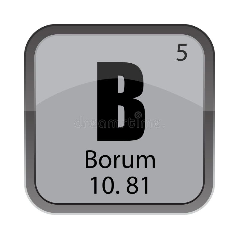 B Chemical Tile. Five 5 Number. Borum Name Error. Vector Element Block ...