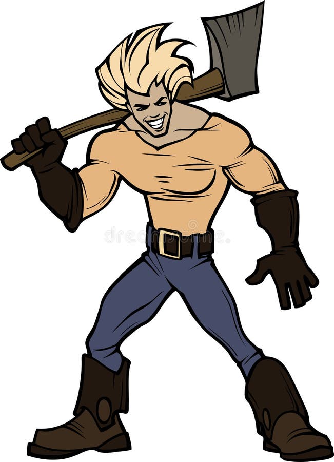 Bûcheron Cartoon de castor illustration de vecteur. Illustration du ...