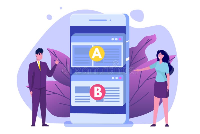 A-B Comparison. Split Testing Concept. Stock Vector - Illustration of ...