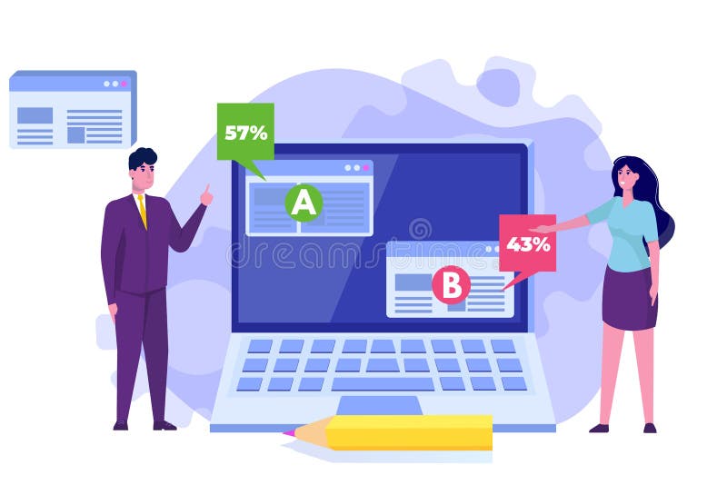 A-B Comparison. Split Testing Concept. Stock Vector - Illustration of ...