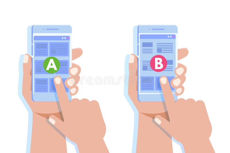 A-B Comparison. Split Testing Concept. Stock Vector - Illustration of ...