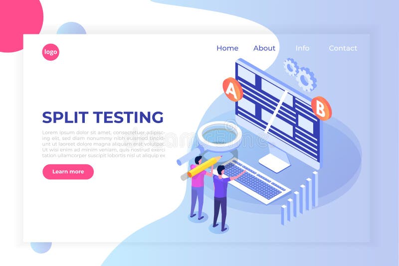 A-B Comparison. Split Testing Isometric Concept Stock Vector ...