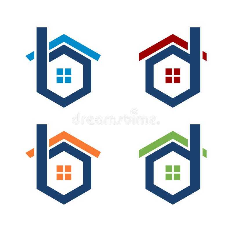 B and D Letter Cool Home House Logo Icon Stock Vector - Illustration of ...