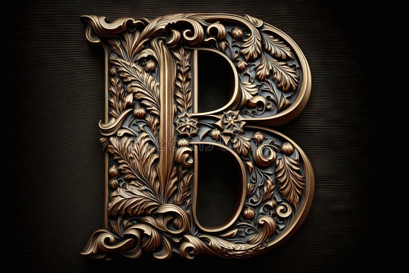 B 3d Medieval Letter Medieval Style Alphabet Collection Letter ...