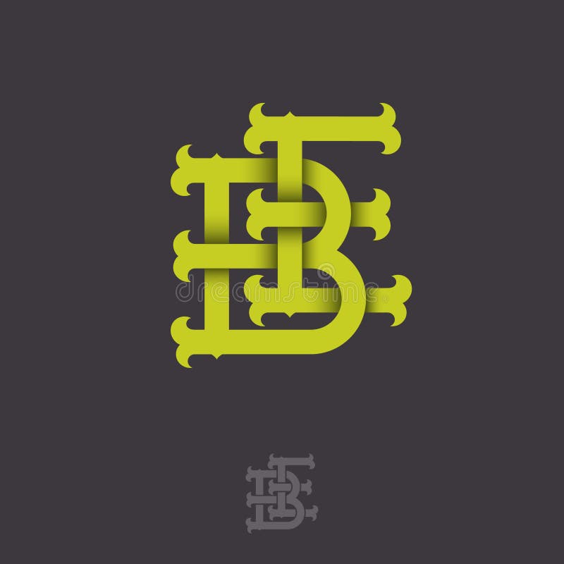 B and E Monogram. B and E Crossed Letters, Intertwined Letters Initials ...