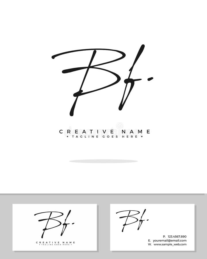 B F BF Initial Logo Signature Vector. Handwriting Concept Logo. Stock ...