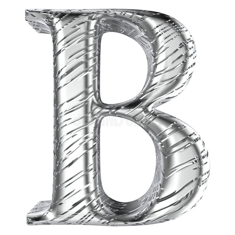 B Font Silver 3D with White Background Design Stock Photo ...