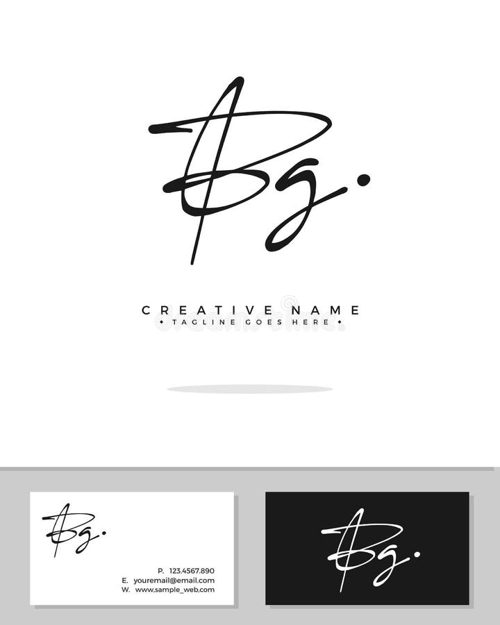 B G BG Initial Logo Signature Vector. Handwriting Concept Logo. Stock ...