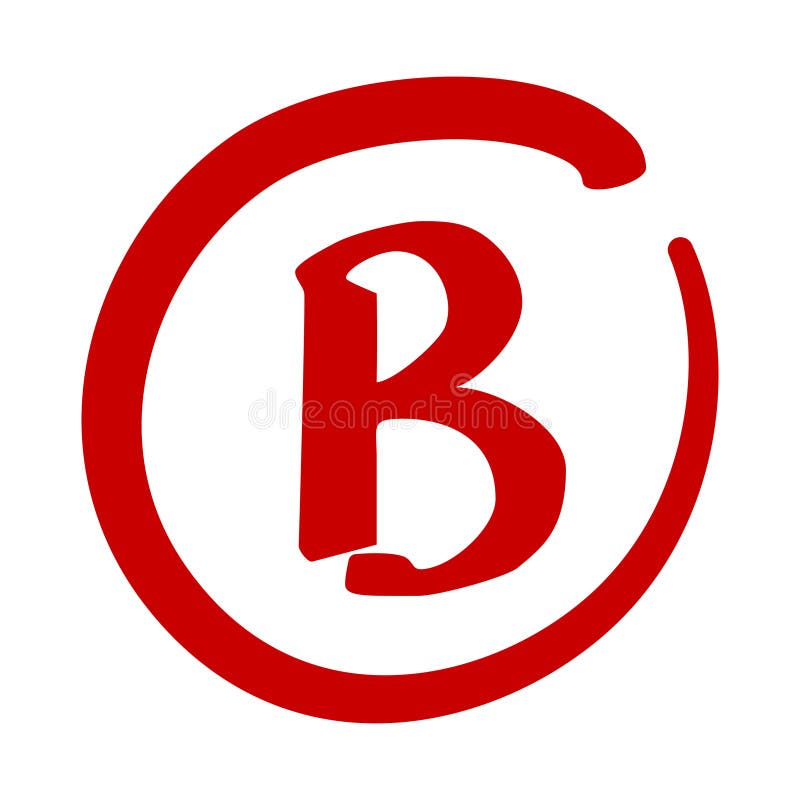 B Grade Exam Mark Vector stock vector. Illustration of college - 334749595