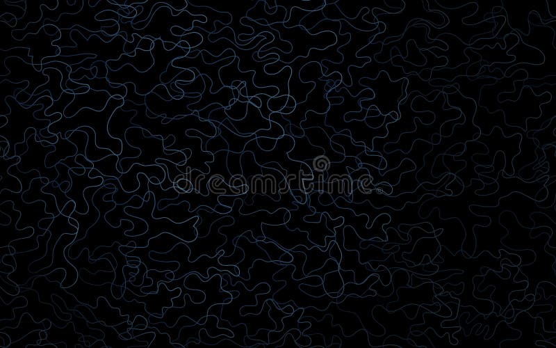 Hand Drawn Abstract Threads Line Art Vector Web Dark Blue Background ...