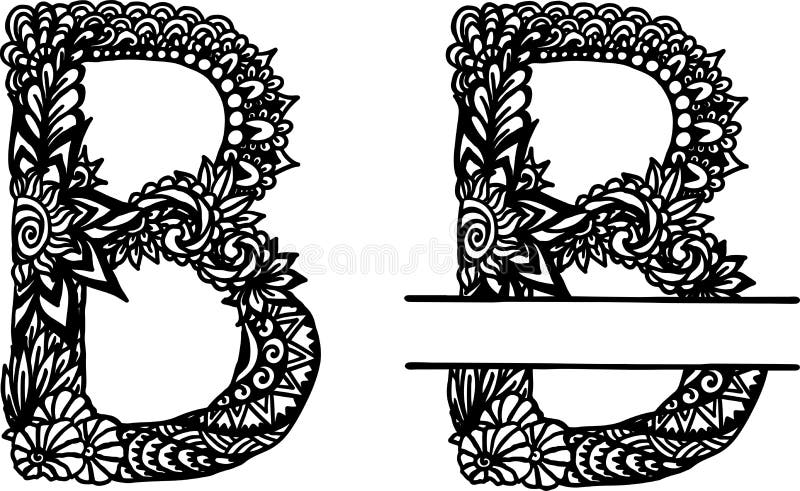 Hand Drawn Letter B for Design Element. Vector Illustration Stock ...