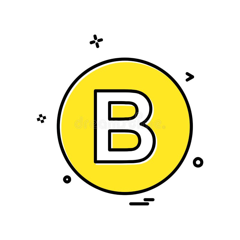 B icon design vector stock vector. Illustration of symbol - 125675827