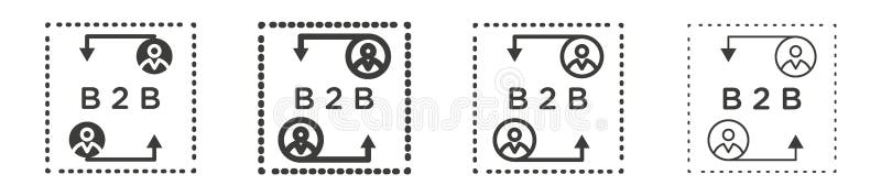 B2B Icon Vector Set on White Background Stock Vector - Illustration of ...