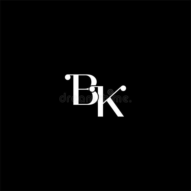 B K Letter Logo Creative Design on Black Color Background, Stock Vector ...