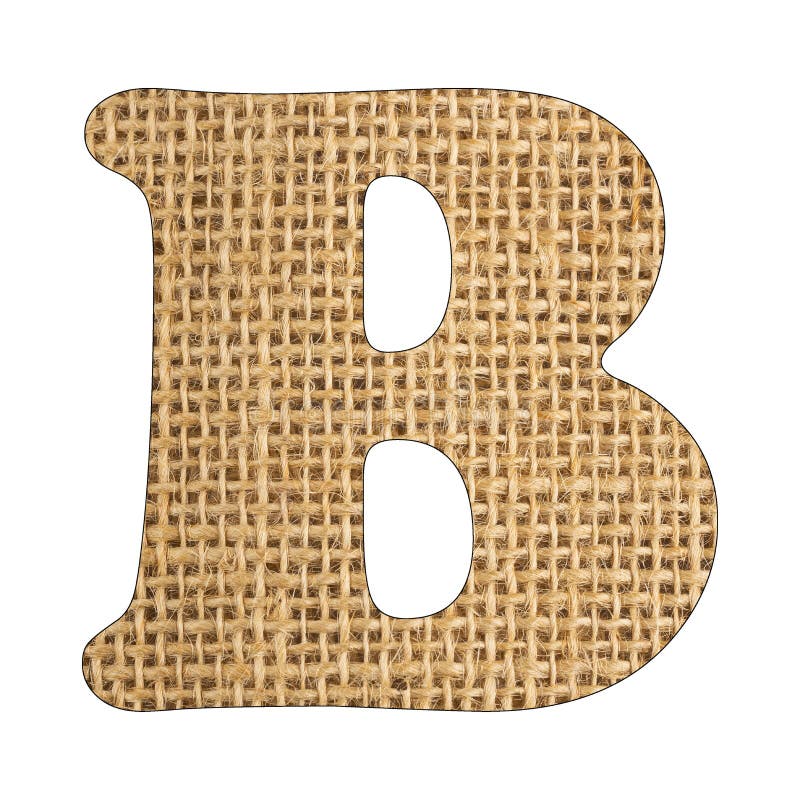 B, Letter of the Alphabet - Burlap Background Texture. White Background ...