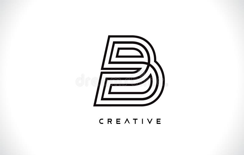 B Letter Design Logo with Creative Modern Trendy Minimalist Monogram ...