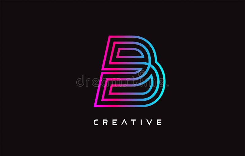 B Letter Design Logo with Creative Modern Trendy Minimalist Monogram ...