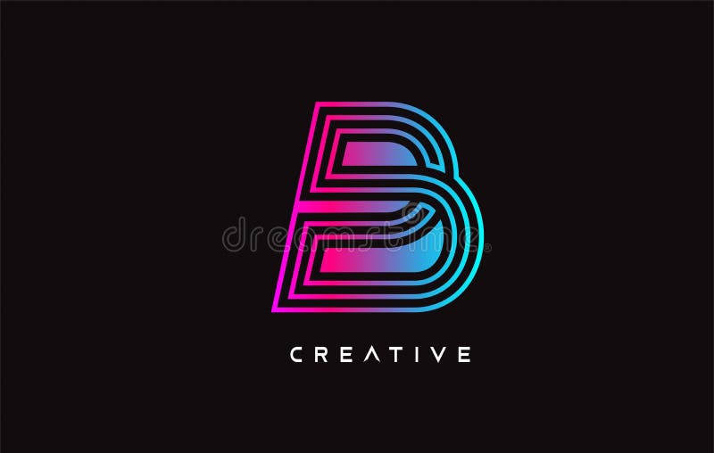 B Letter Design Logo with Creative Modern Trendy Minimalist Monogram ...