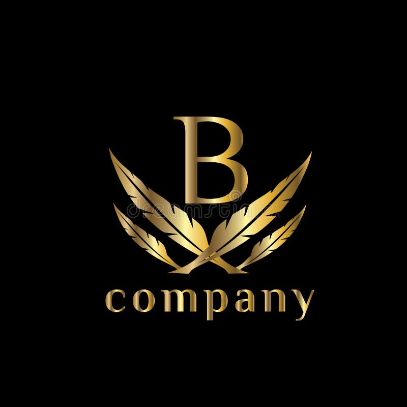 B Letter Feather Vector Logo Design Template Stock Vector ...