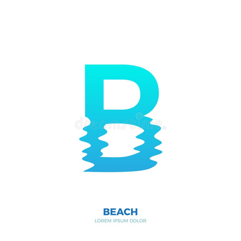 B Letter with Half Ripple Bottom Stock Vector - Illustration of project ...