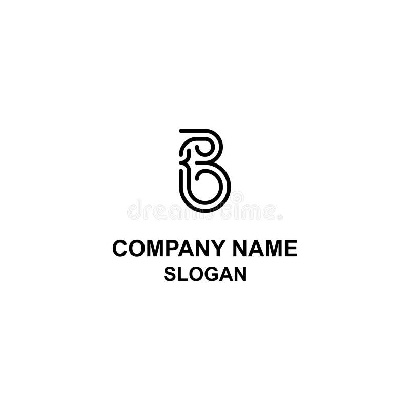B Letter Initial Logo, Unique Shape B Letter with 2 Main Lines Forming ...