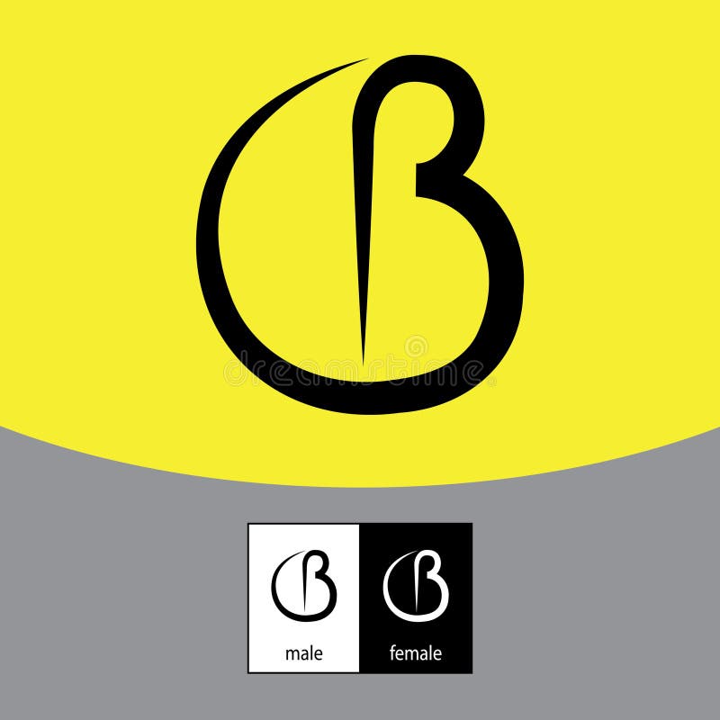 B Letter Logo. Black Color stock vector. Illustration of yellow - 273292479