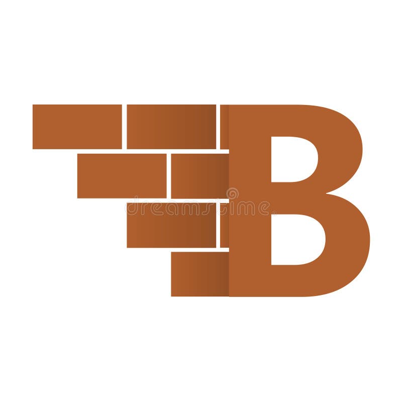 B Letter Logo, Brick Wall Logo Design with Place for Your Data. Stock ...