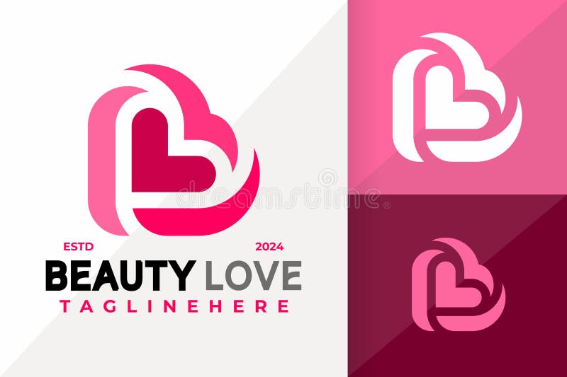 B Letter Love Logo Icon Vector Design. Creative Simple Logos Designs ...