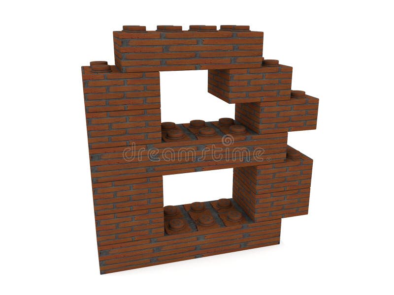 B Letter Made of Toy Bricks with a Brick Structure Stock Illustration ...