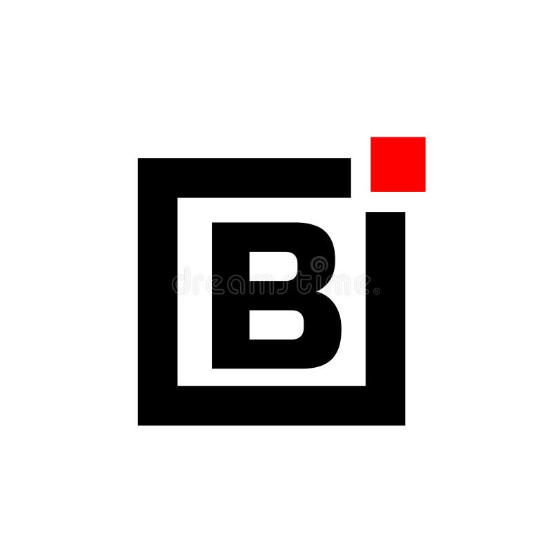 B Letter Monogram. B with Red Dot Logo Stock Vector - Illustration of ...