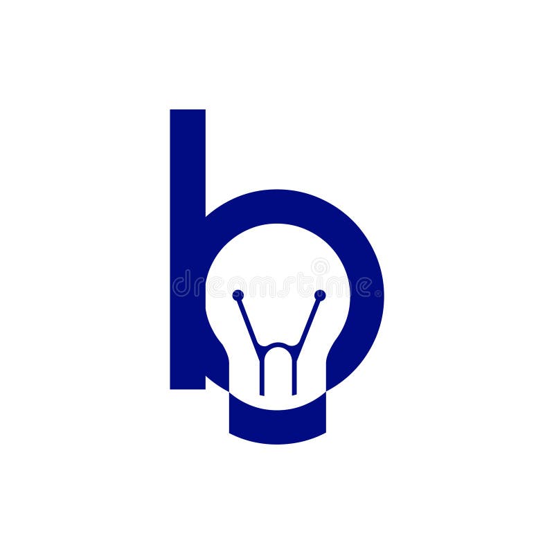 B Letter with Smart Bulb Logo Vector Element. Letter with Negative ...