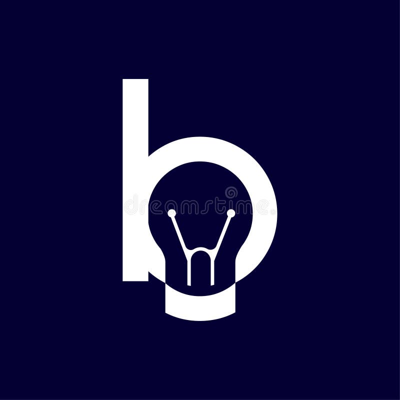 B Letter with Smart Bulb Logo Vector Element. Letter with Negative ...