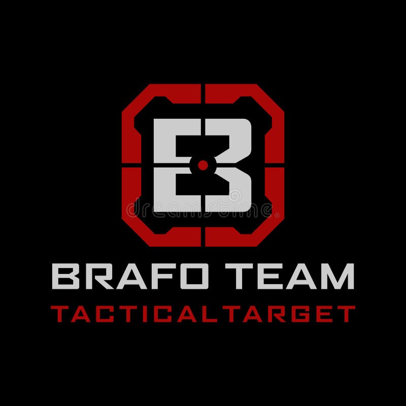 B Letter Tactical Military Target Logo Design Stock Illustration ...