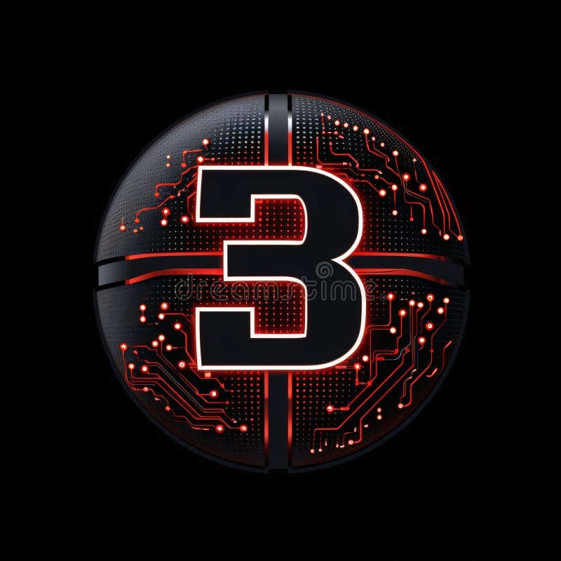 B Letter Technology Design on Black Background. Vector Illustration ...