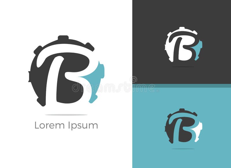 Mechanic B Letter Logo Design, Letter B in Gear Vector Icon. Stock ...
