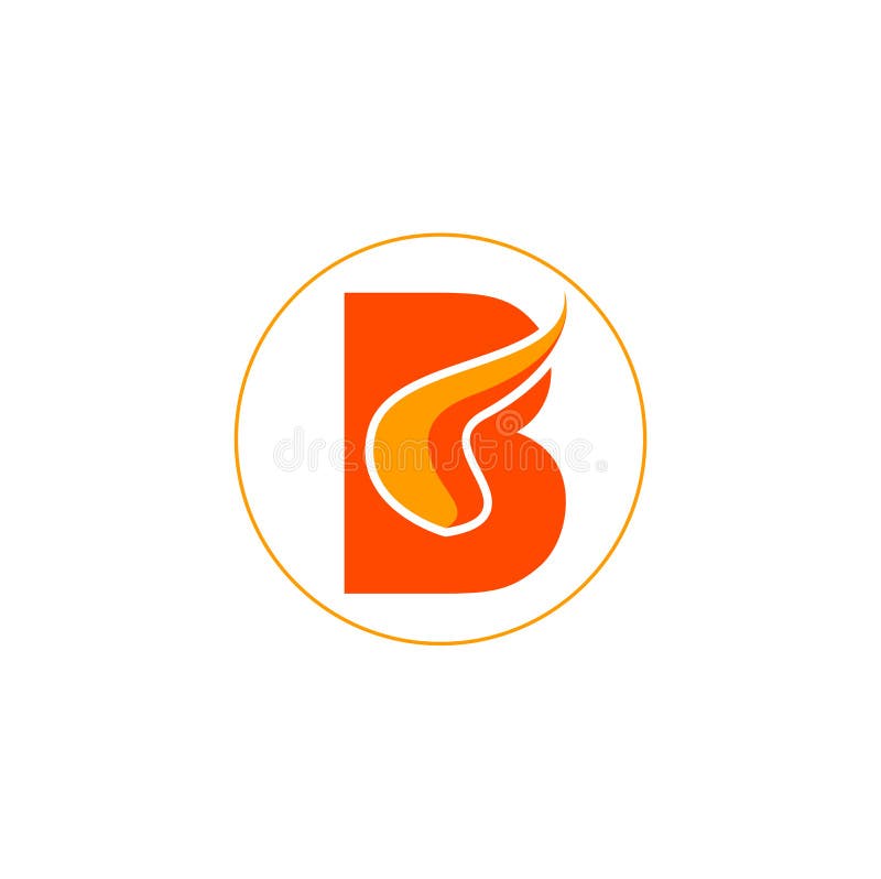 B Letters with Fire Theme Company Logo. B Fire Logo Stock Vector ...