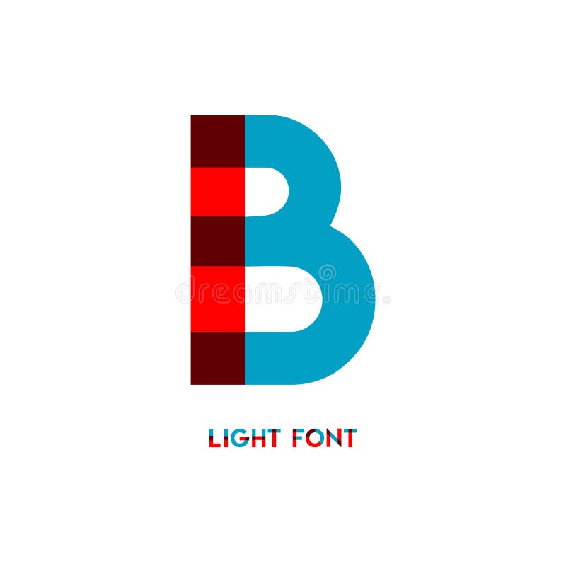 B Light Font Vector Template Design Illustration Stock Vector ...