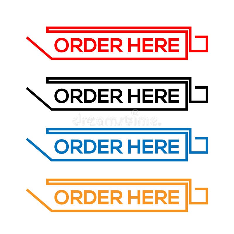 Order here button stock illustration. Illustration of arrows - 90855816