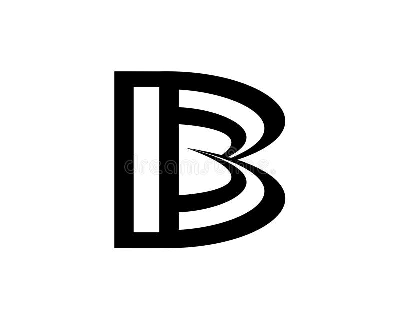 B logo black icon template stock vector. Illustration of label - 302257348