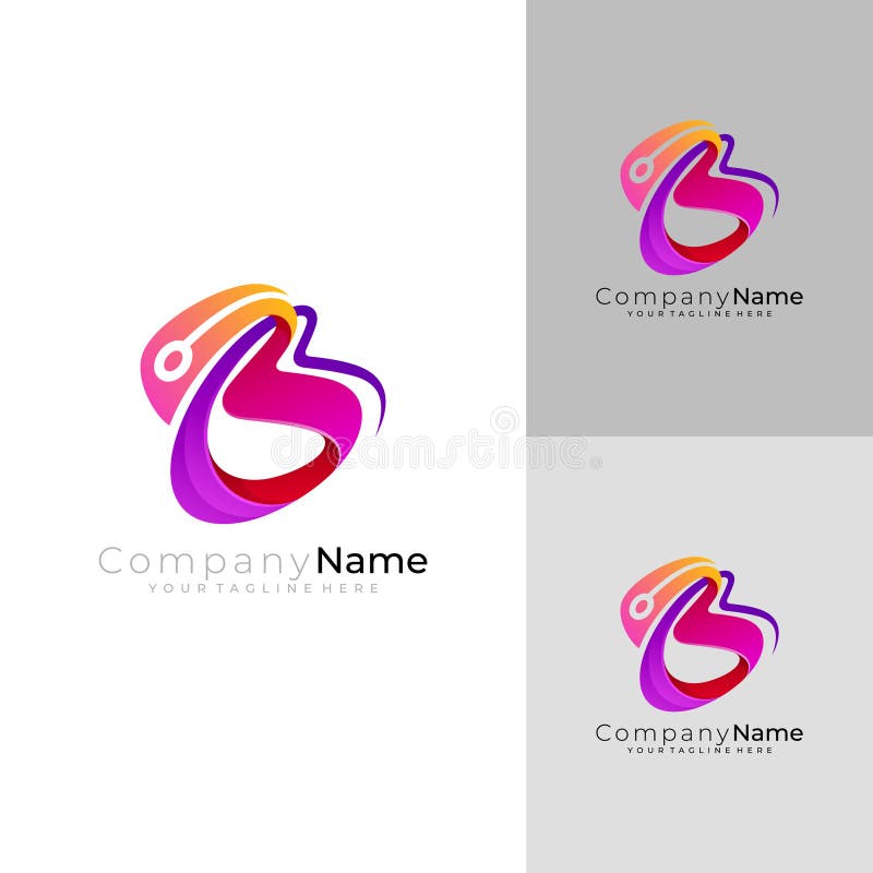 B Logo, Letter B Logo and Technology Design Stock Vector - Illustration ...