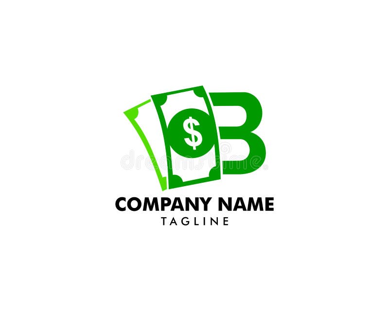 B Logo Money Flat Logo Vector Template Stock Vector - Illustration of ...