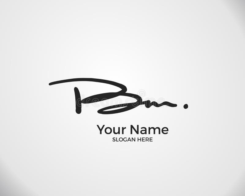 B M BM Initial Logo Signature Vector. Handwriting Concept Logo. Stock ...