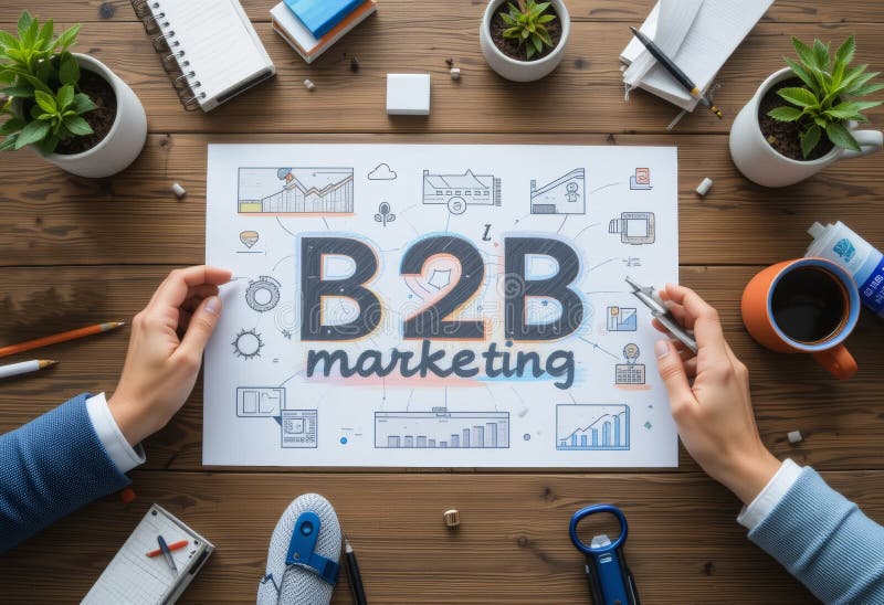 B2B Marketing Strategy Concept, Business To Business. Stock Photo ...