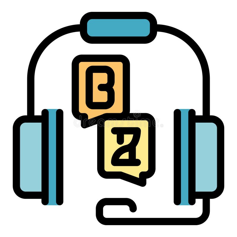 B2b Marketing Strategy Icon with Headset and Chat Bubbles Stock Vector ...