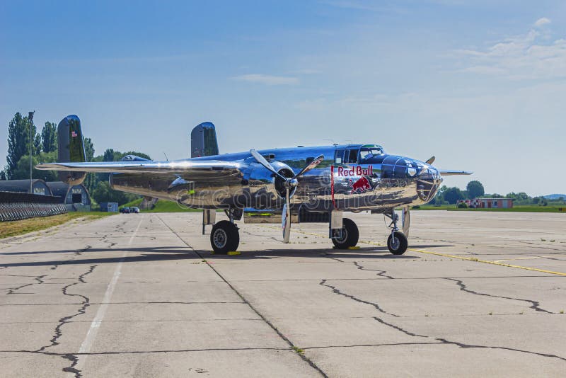 B25 Mitchell at Pardubice Airshow Editorial Stock Image - Image of ...