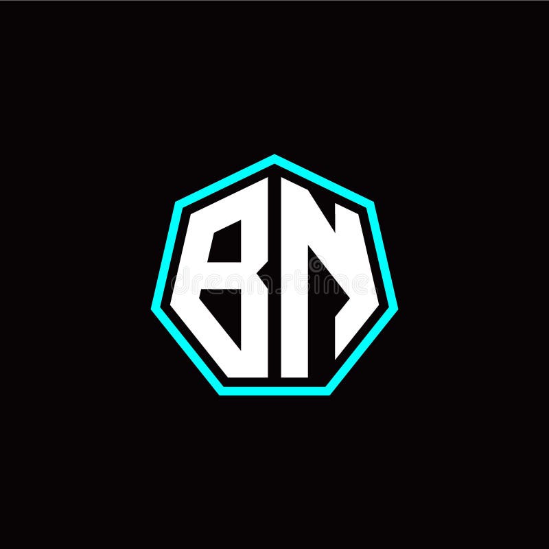 B N Initials Modern Polygon Logo Template Stock Vector - Illustration ...
