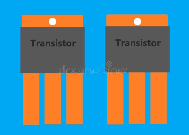 985b. a Pair of Simple Basic Shapes of a Transistor Electronic ...